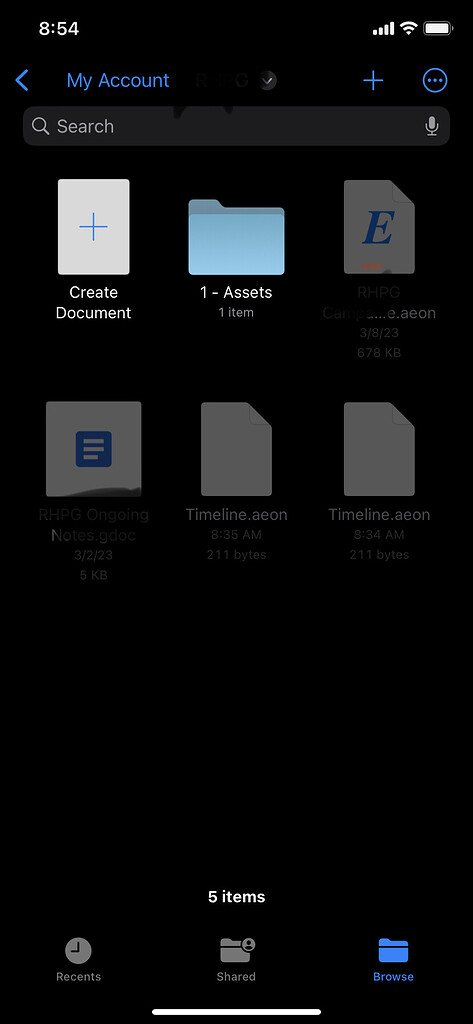Opening timeline in iOS app from google drive - iOS App - Aeon Timeline