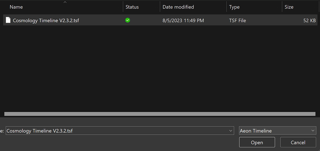 TSF Files Won't Load When Opened - Bug Reports - Aeon Timeline